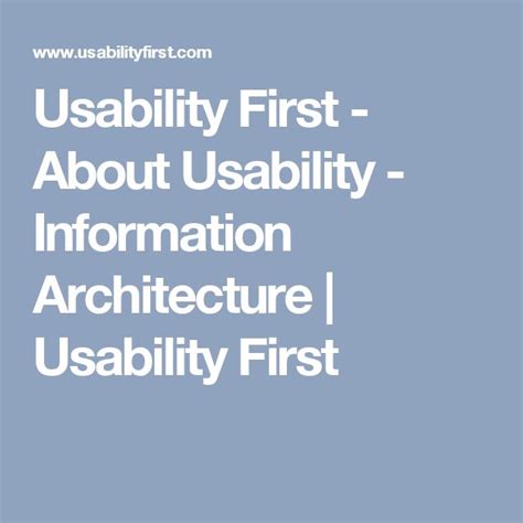 What Is Usability First