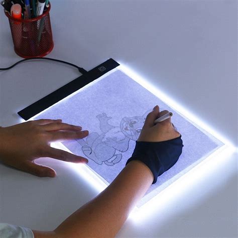 Led 드로잉 복사 보드 어린이 장난감 3 단계 밝기 조절 그림 태블릿 A5 크기 라이트 패드 어린이 학습 교육 게임종이