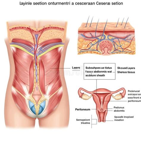 An Anatomical Illustration Featuring A Human Abdomen And Uterus The
