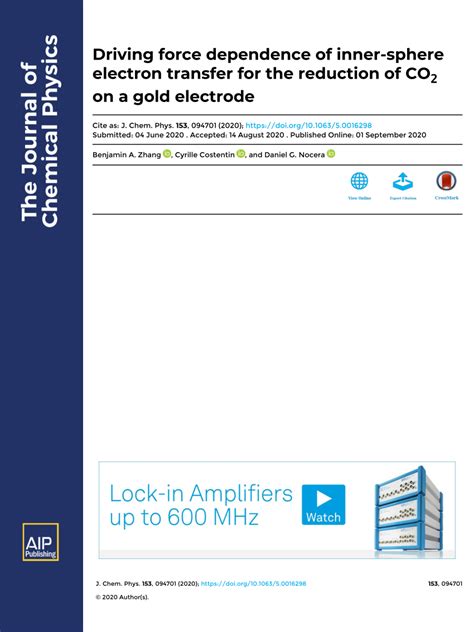 Pdf Driving Force Dependence Of Inner Sphere Electron Transfer For