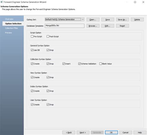 Forward Engineering Schema Generation