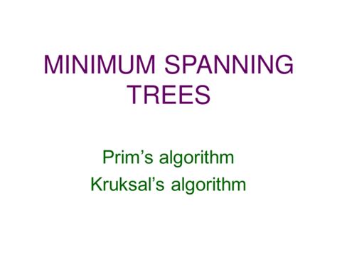 Powerpoint For Minimum Spanning Trees Teaching Resources