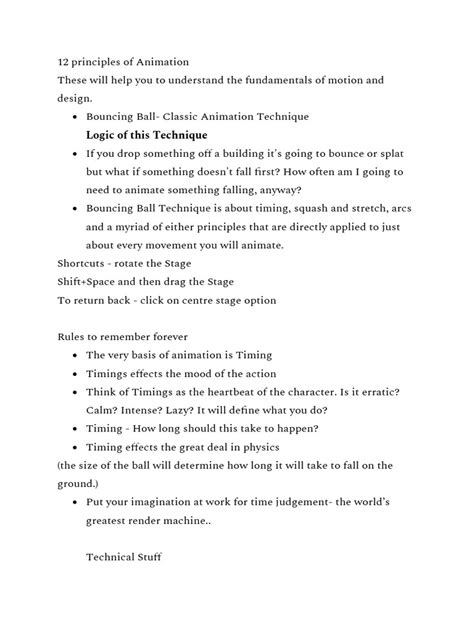 Important Principles Of Animation Notes Pdf Adobe Flash Animation