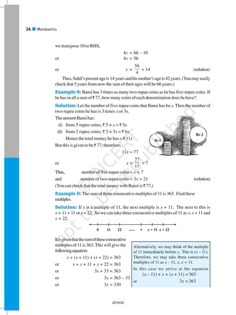 Linear Equations In One Variable NCERT Book Of Class Mathematics