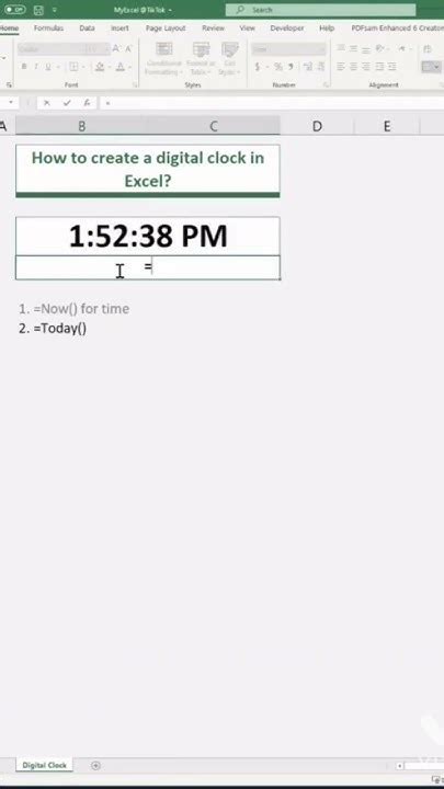Digital Clock In Excel Accounting Excel Exceltips Bhfyp Like
