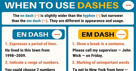 Em Dash — Vs En Dash When To Use Dashes With Examples • 7esl