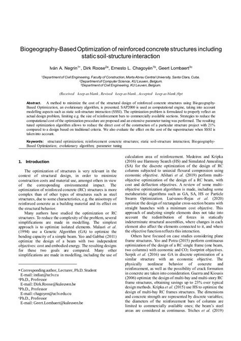 Pdf Biogeography Based Optimization Of Reinforced Concrete Dokumentips