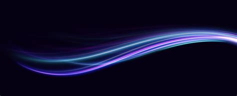 파란색 보라색 네온 여러 가지 빛깔의 빛나는 소용돌이 빛의 속도로 움직이는 효과 쉬운 트레일 반짝이는 물결 모양의 경로입니다 벡터 곡선에 대한 스톡 벡터 아트 및 기타