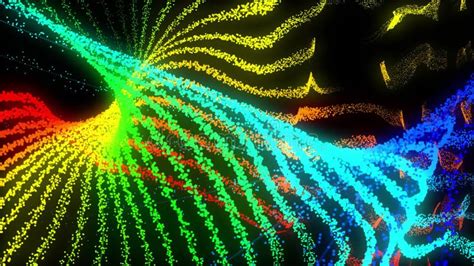 Colorful Particles Atomic Abstract Seamless Loop Animation 3d Render On Black Background Stock