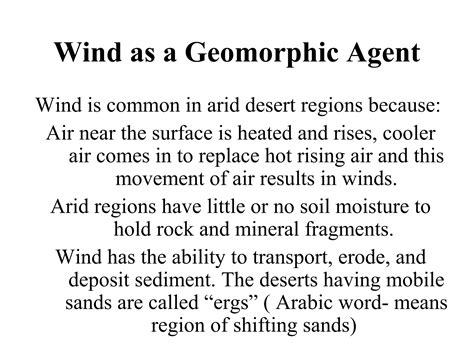 Wind Agent Geomorhology Chapter Ppt