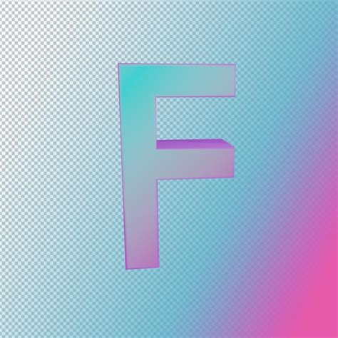Une Lettre Dégradée F Psd Premium