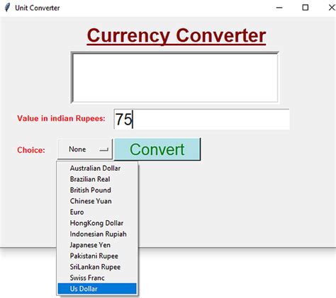 Creating Currency Converter With The Help Of Tkinterpython Gui By