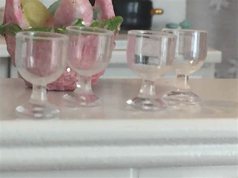 Miniature Wine Glasses Set Of 4 Style 71 Dollhouse Etsy