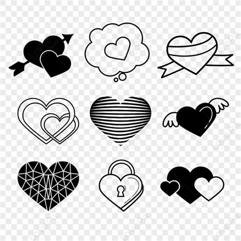 블랙 귀여운 일러스트 손으로 그린 사랑하는 마음조직거품 Png 일러스트 무료 다운로드 Lovepik