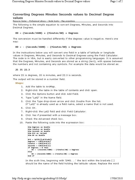 Arcgis Desktoptutorials Converting Degrees Minutes Seconds Values To