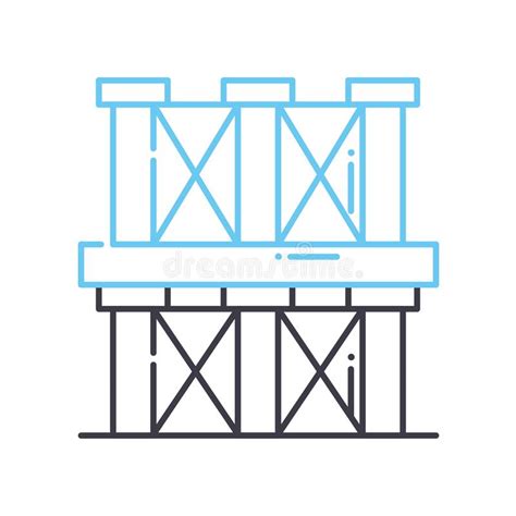 Building Structure Line Icon Outline Symbol Vector Illustration Concept Sign Stock Vector