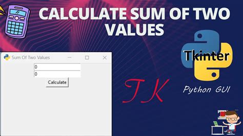 Python 1 Tkinter Gui Design Calculate Sum Of Two Values Youtube