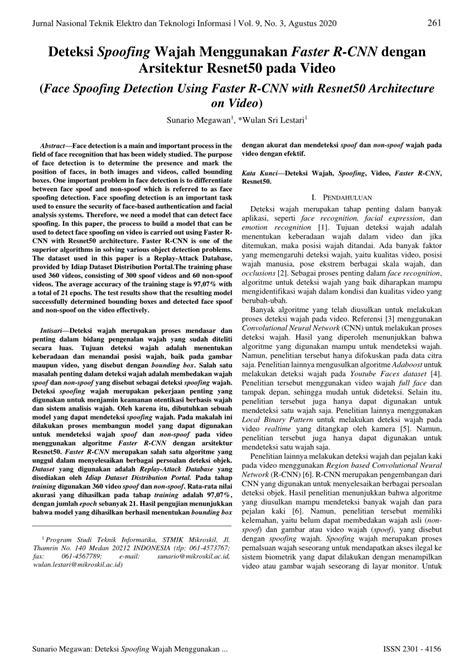 Pdf Deteksi Spoofing Wajah Menggunakan Faster R Cnn Dengan Arsitektur Resnet50 Pada Video