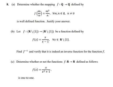 Solved A Determine Whether The Mapping F Mathbf