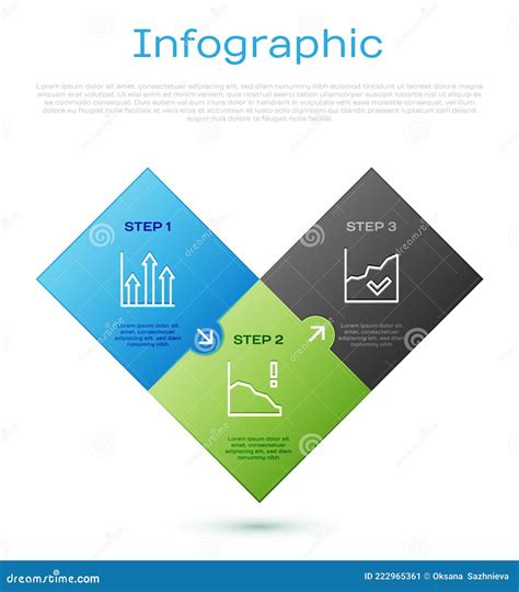 Set Line Pie Chart Infographic Financial Growth Increase And Decrease Business Infographic