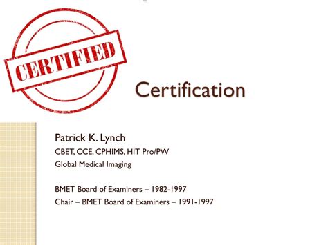 PPT Biomedical Equipment Technician Certification Advantages Preparation And Renewal