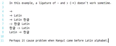 font ligatures doesn t work well with hangul · issue 89271 · microsoft vscode · github