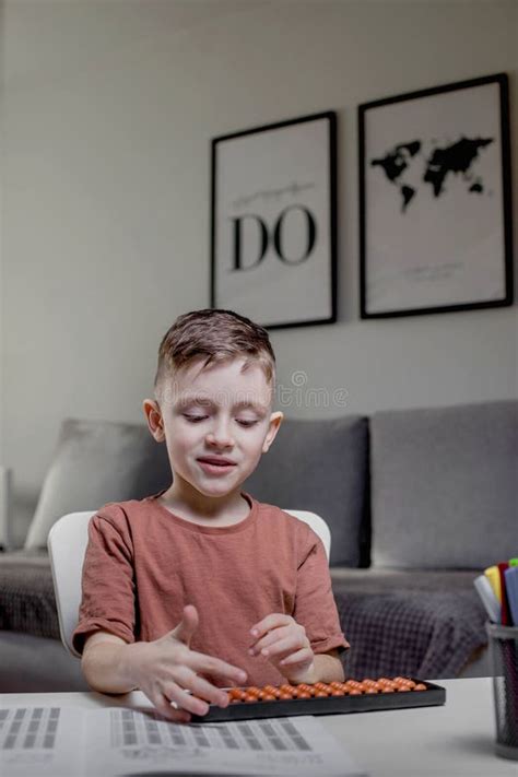 Boy Is Thinking About Solving The Problem Mental Arithmetic Stock Image Image Of Learn Busy