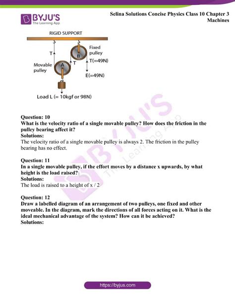 Selina Solutions Concise Physics Class 10 Chapter 3 Machines Avail PDF