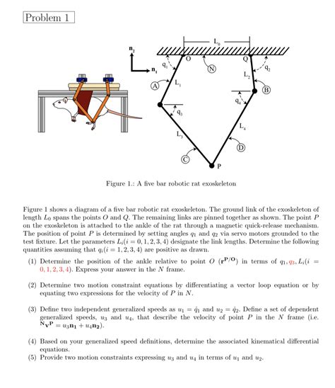 Solved Figure 1 A Five Bar Robotic Rat Exoskeleton Figure