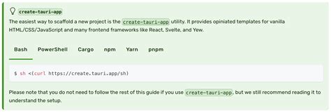 Docs I Just Went Through The Quickstart And Noticed A Few Issues · Issue 781 · Tauri Apps