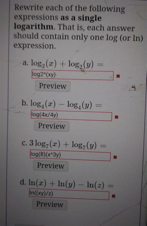 Solved Rewrite Each Of The Following Expressions As A Single Chegg Com