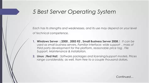 Top Server Operating Systems PPT Operating Systems Computer Software And Applications