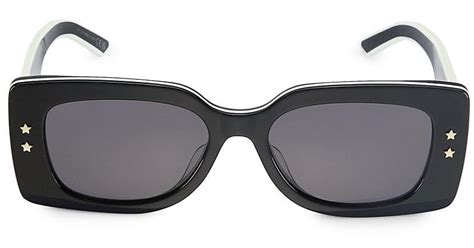 Dior Pacific 53mm Rectangular Sunglasses In Black Gray Lyst