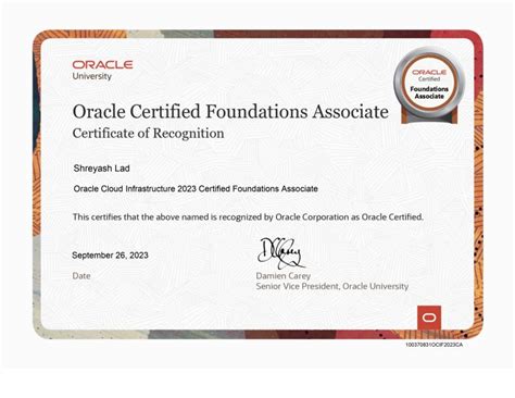 Shreyash Lad On Linkedin Oraclecloud Oci Certification