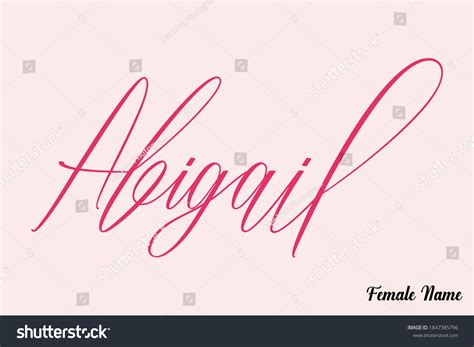 Abigailfemale Name Calligraphy Cursive Dork Pink Stock Vector Royalty Free 1847385796