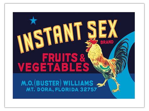 Instant Sex Brand Fruits And Vegetables Vintage Fruit Crate Label C 1960s Fine Art Matte Paper