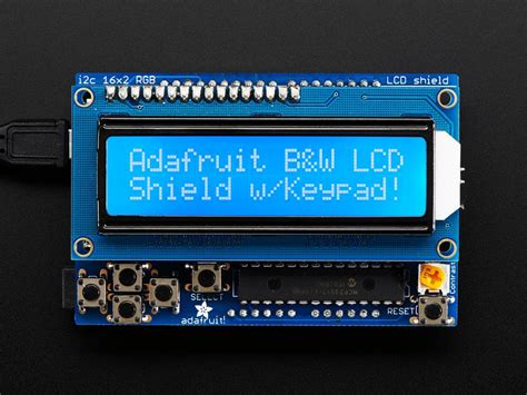 Lcd Shield Kit W 16×2 Character Display Only 2 Pins Used Blue And