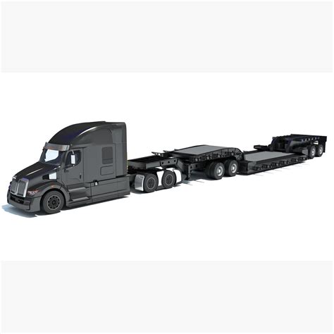 로우보이 트레일러가 있는 트럭 3d 모델 다운로드 트럭 On