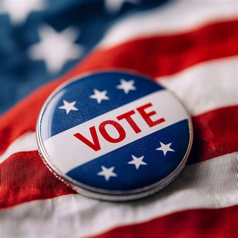 Use Your Vote Election Pin American Flag In The Background Square