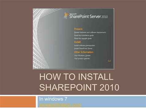 How To Install Share Point 2010 Ppt