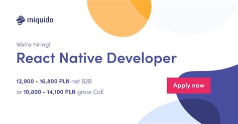 Miquido On Linkedin React Native Developer Needed ️ Were Looking For