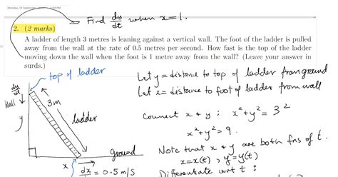 dip1a past calculus class test 2009 s2 test2 v3a question involving related rates