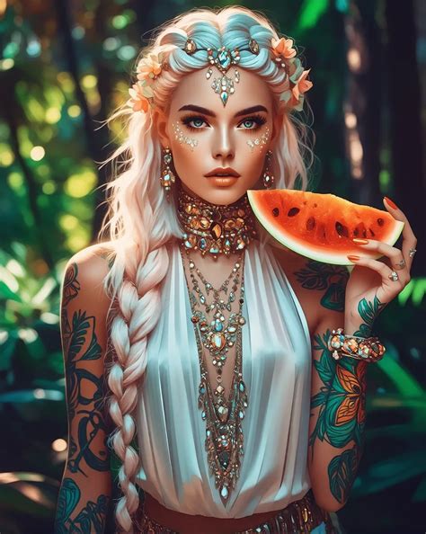 18 Years Old Albino Hippie Woman Free Ai Photo Generator Starryai