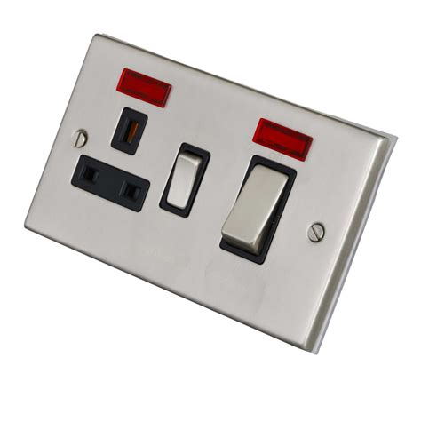 LGA Selectric M Pro A Cooker Control Unit With Neon Metal Black Insert Satin Chrome MPRO