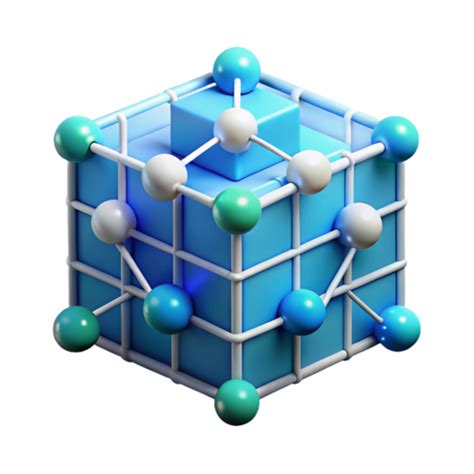 Render Of Abstract Cube Structure With Connected Spheres 55327852 Png