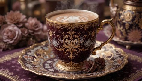 Elegant Hot Chocolate A Luxurious And Detailed Illustration Of A