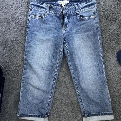 Vintage Three Quarter Low Rise Jeans Hugs Waist Size 8 Depop