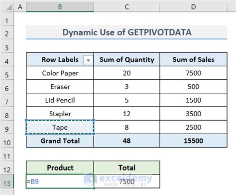 How To Use Getpivotdata In Excel Useful Examples