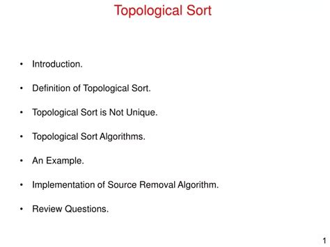 Ppt Topological Sort Algorithms Examples And Implementation