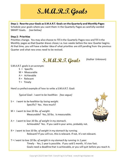 Plan Your Goals With S MA R T Goals Workbook Fillable PDF Etsy